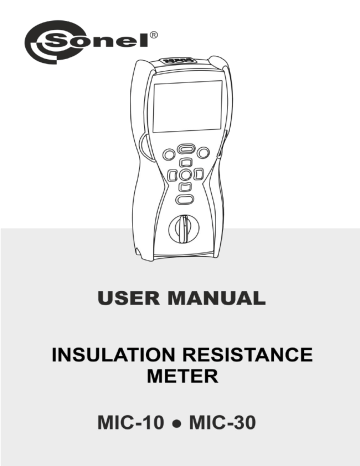 Sonel MIC-30 Insulation Resistance Meter User Manual | Manualzz
