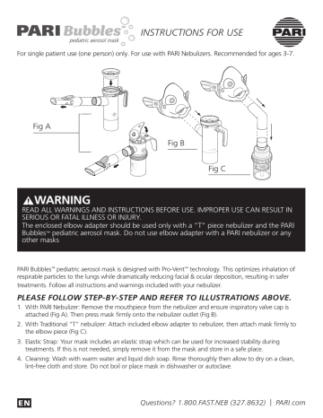 PARI Bubbles Pediatric Aerosol Mask Instructions for use | Manualzz