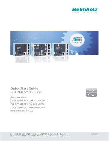 Helmholz REX 250 Ethernet Router Quick Start Guide | Manualzz