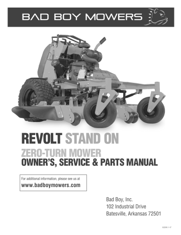 Bad Boy 2019 Revolt Mower Owner's Manual | Manualzz