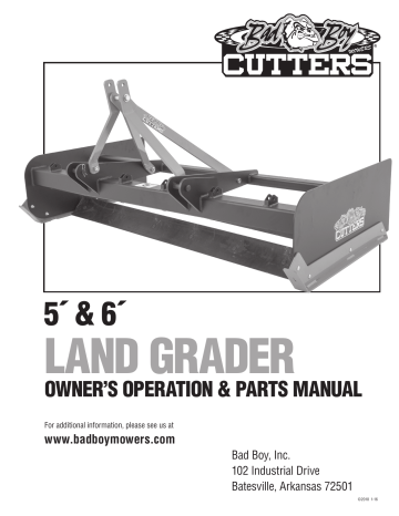 Bad Boy 2019 Grader Cutters & Implements Owner's Manual | Manualzz