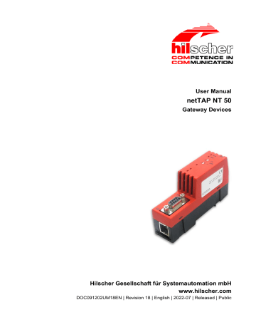 Hilscher NT 50-CC-EN Gateway CC-Link Slave to Ethernet Instruction ...
