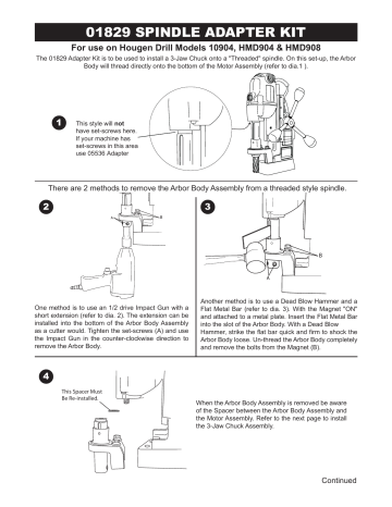 Hougen 904 Thread Spind Adpt Instruction | Manualzz