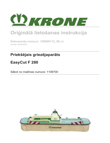 Krone BA EasyCut F 280 ekspluatācijas instrukcija | Manualzz