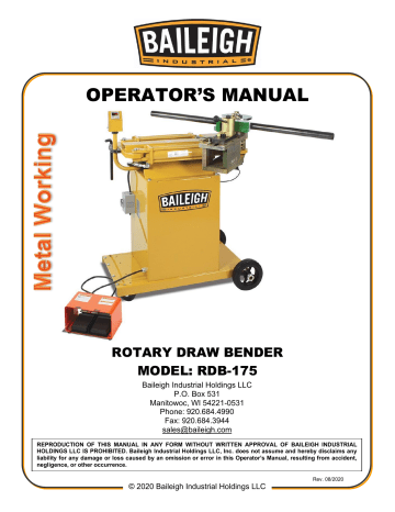 Baileigh Industrial RDB-175 Manual | Manualzz