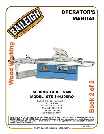 RIP FENCE PARTS DIAGRAM. Baileigh Industrial STS-14120-DRO | Manualzz