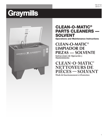 Graymills Solvent Clean-O-Matic Maintenance Instruction | Manualzz
