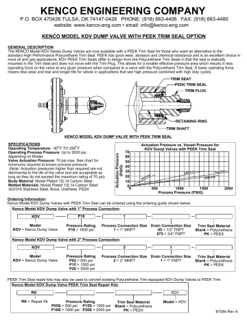 KENCO Engineering KDV Dump Valve Installation Instructions | Manualzz