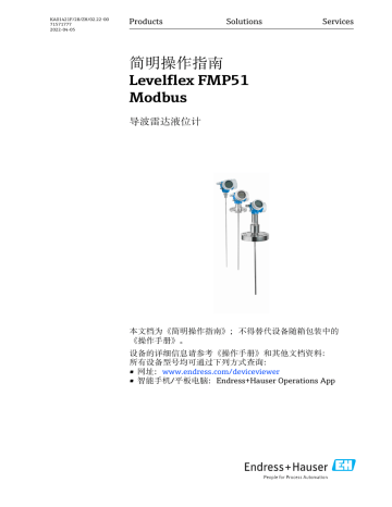 Endres+Hauser Levelflex FMP51 Modbus quick guide | Manualzz