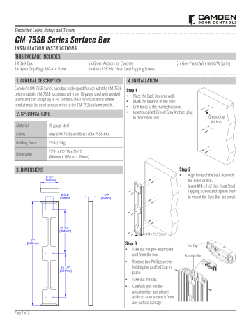 Camden CM-75SB Manual | Manualzz