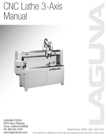 Laguna Tools CNC Lathe 3-Axis Owner Manual | Manualzz