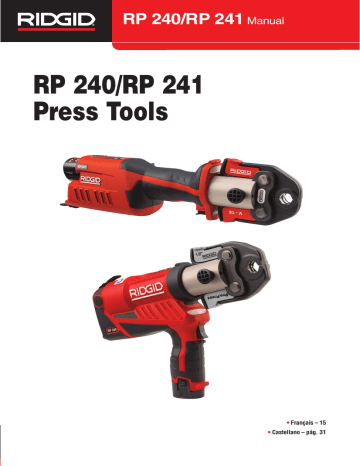RIDGID RP 241 Press Tool Operator's Manual | Manualzz