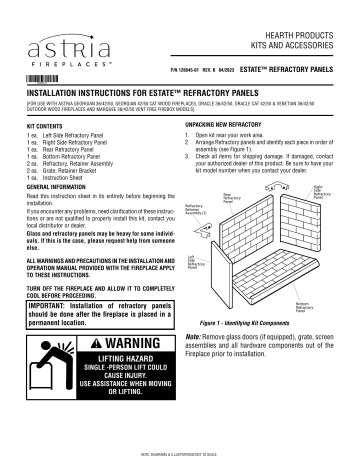 Astria Fireplaces Marquee Instruction Sheet | Manualzz