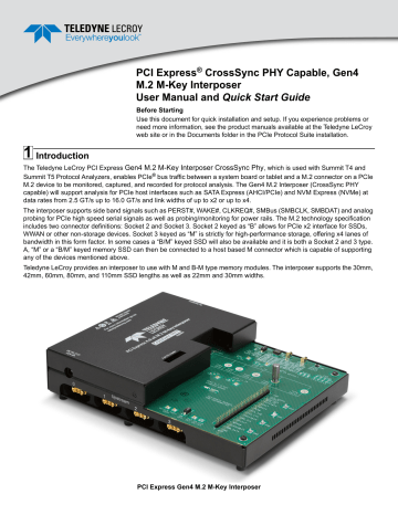 Lecroy PCIe Gen4 x4 M2 M-Key Interposer CrossSyncPHY Protocol Analyzer Quick Start | Manualzz