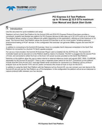Lecroy PCIe Gen5 Test Platform Protocol Analyzer Quick Start Guide ...