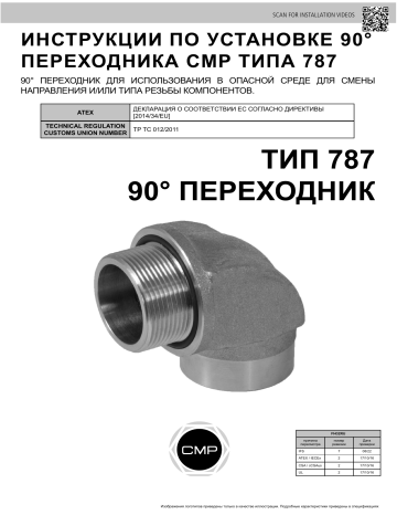 CMP 787 90 degree Adaptor Инструкция по установке | Manualzz