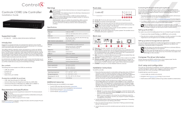 Control4 CORE Lite Installation Guide | Manualzz