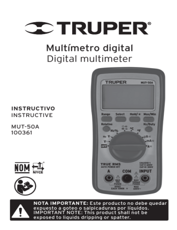 Truper MUT-50A Multimetro profesional Owner's Manual | Manualzz