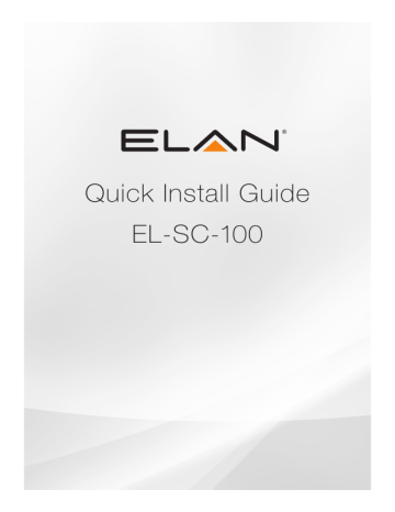 Elan EL-SC-100 System Controller Quick Install Guide | Manualzz