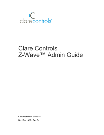 Clare Controls CLR-C1-PNLX ClareOne Panel Product Manual | Manualzz