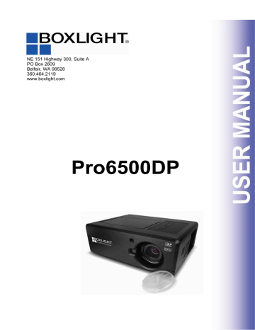 Boxlight PRO6500DP Projector User Guide | Manualzz