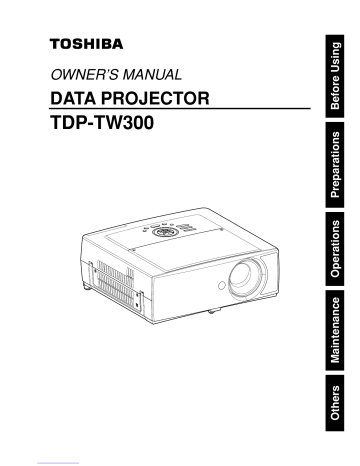 Toshiba TDP-TW350 Projector User Guide | Manualzz