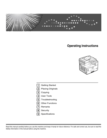 Ricoh Aficio MP 1500 User Guide | Manualzz