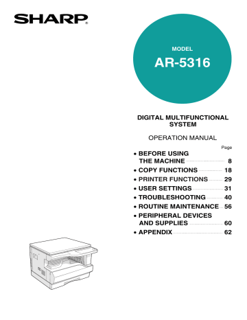 Sharp AR-5316 User Guide | Manualzz