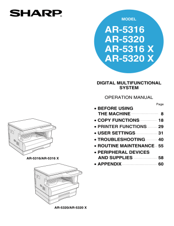 Sharp AR-5320 User Guide | Manualzz