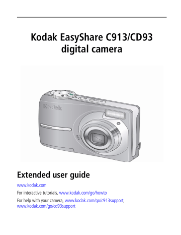 Kodak C913 Camera User Guide | Manualzz