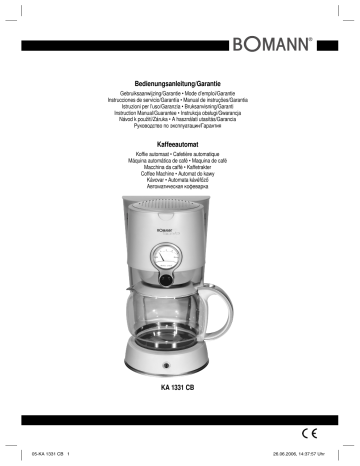 Bomann KA 1331 CB Drip Instruction manual | Manualzz