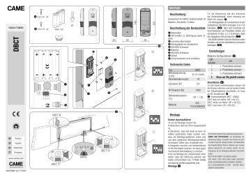 CAME DBCT SLIDING GATE AUTOMATION Installation manual | Manualzz