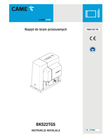 CAME BK SLIDING GATE AUTOMATION Installation manual | Manualzz
