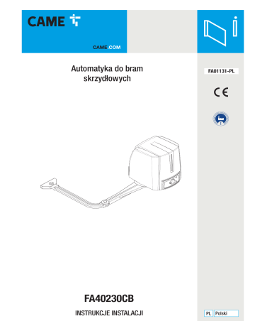 CAME FAST 230V SWING GATE AUTOMATION Installation manual | Manualzz