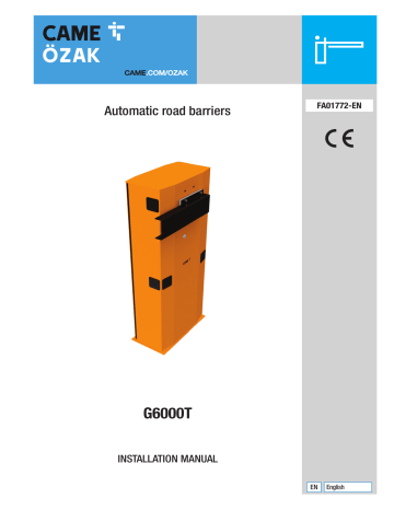 CAME GARD 6000T BARRIER Installation Manual | Manualzz