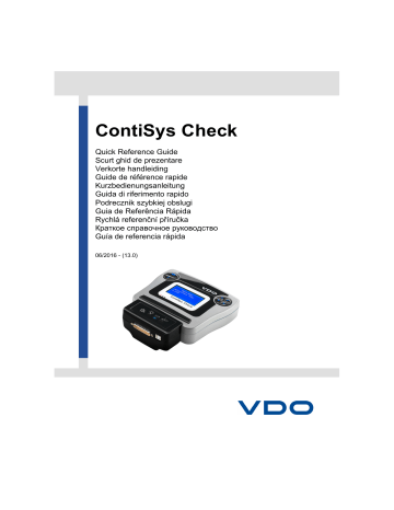 VDO ContiSys Check quick guide | Manualzz