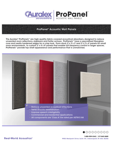 Auralex ProPanels™ instrukcja | Manualzz