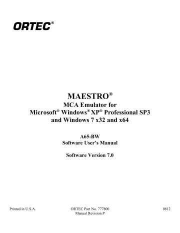 Ortec MAESTRO Manual | Manualzz
