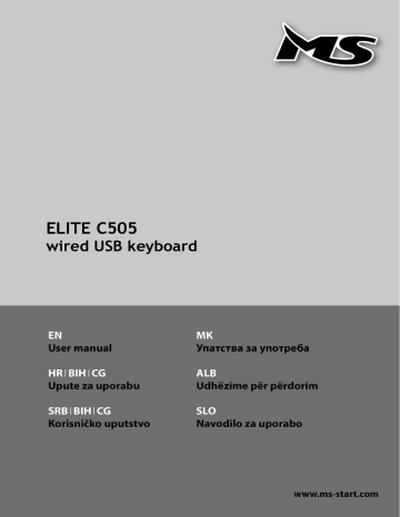 MS ELITE C505 gaming keyboard US layout Uputstvo za upotrebu | Manualzz