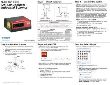 Omron QX-830 Quick Start Guide | Manualzz