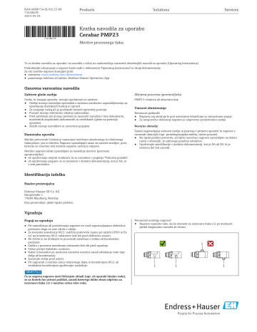 Endres+Hauser KA Cerabar PMP23 quick guide | Manualzz
