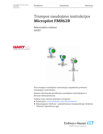 Endres+Hauser Micropilot FMR62B quick guide | Manualzz