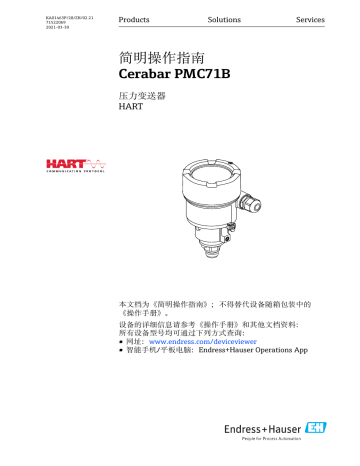 Endres+Hauser Cerabar PMC71B quick guide | Manualzz