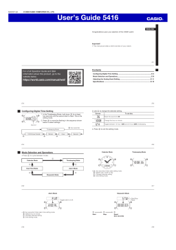 Casio Illuminator - User's Guide