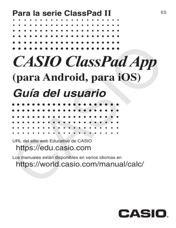 Casio ClassPad App Guía del usuario | Manualzz