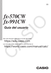 Casio fx-991CW - User's Guide, Owner's guide, Instructions