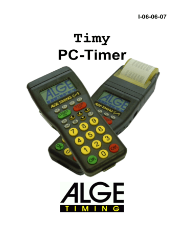 ALGE-Timing TIMY Series PC-Timer Guida utente | Manualzz