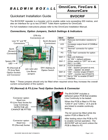 Baldwin Boxall BVOCRIF Installation Guide | Manualzz
