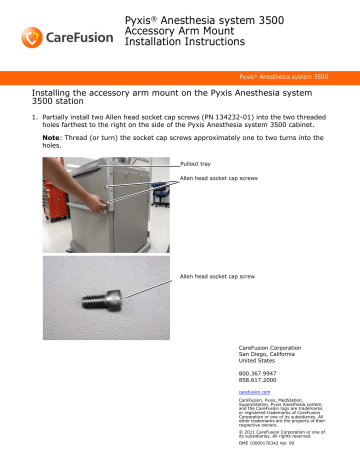 Codonics SLS 500i Pyxis Arm Installation Instructions | Manualzz