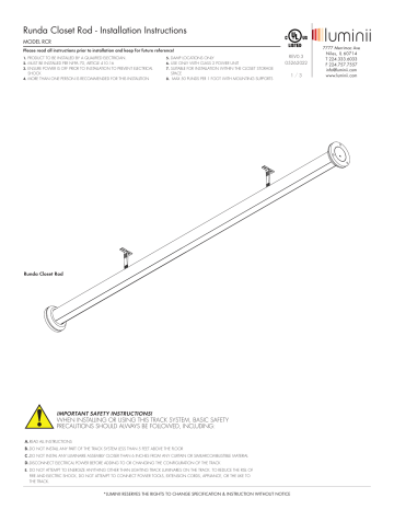 Luminii Runda Closet Rod Install Guide | Manualzz